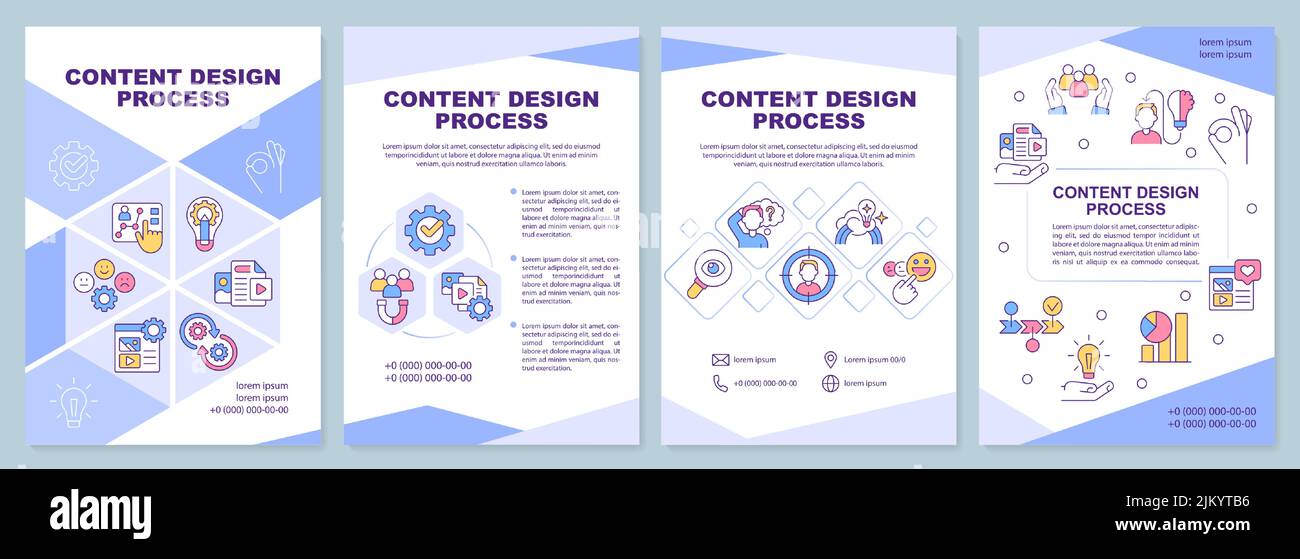 Content design process blue brochure template Stock Vector Image & Art ...