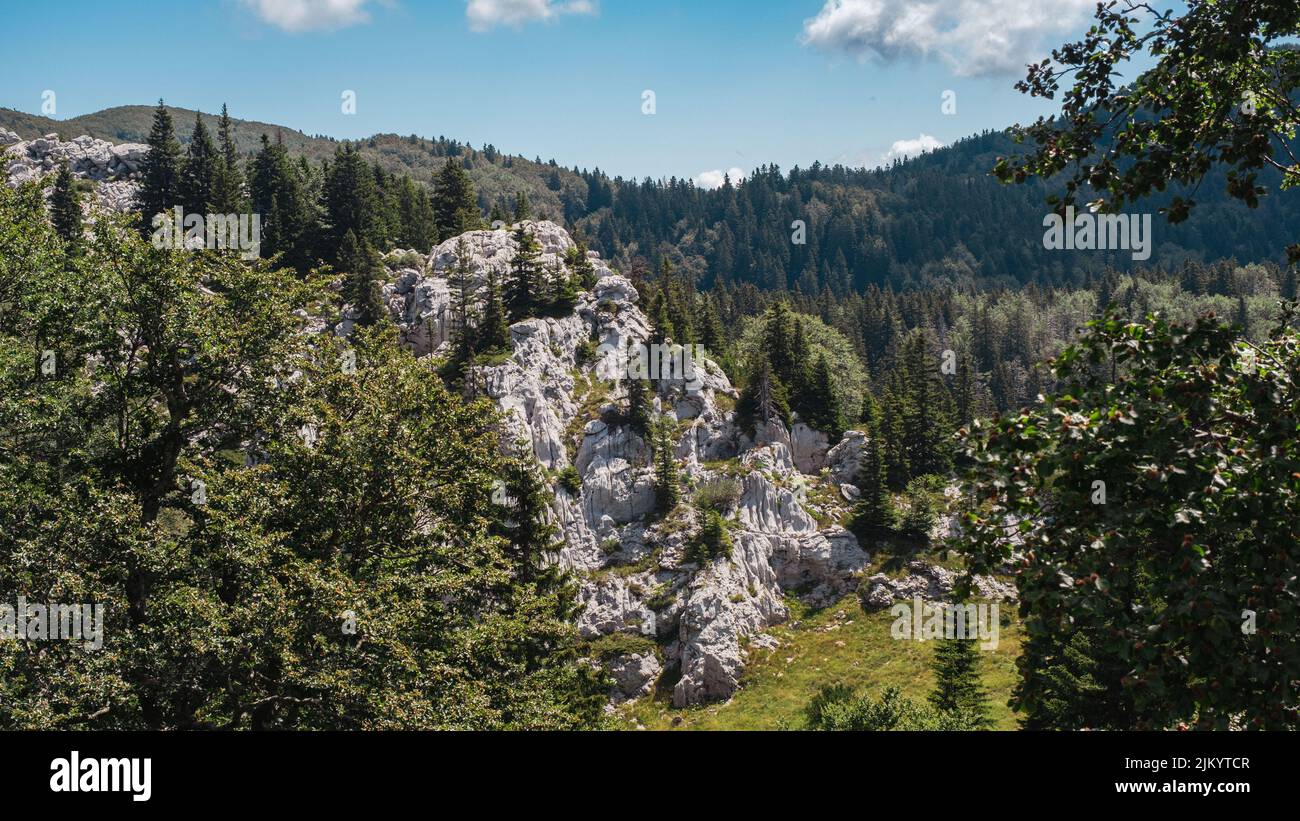 A scenic landscape of the Velebit mountain chain in Croatia Stock Photo ...