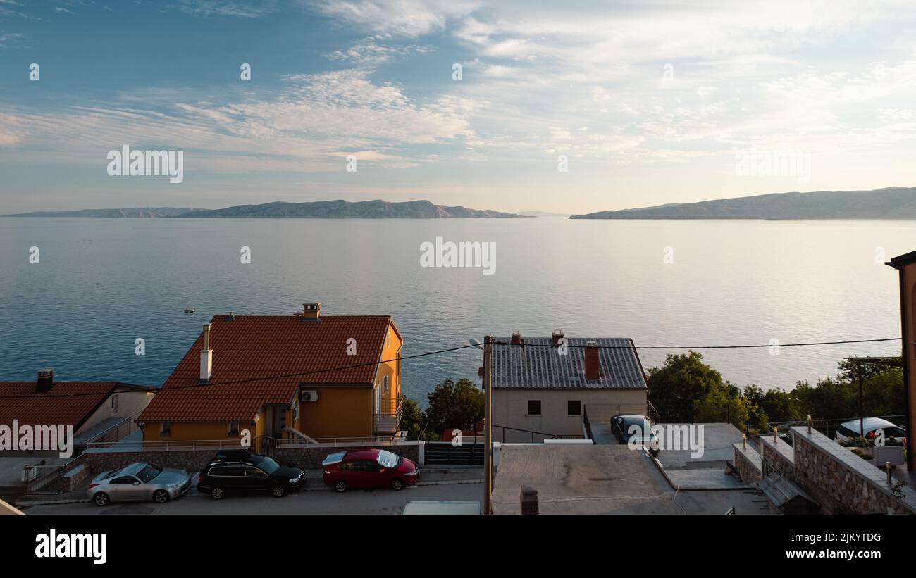 The apartments at seaside in Senj, Croatia in the afternoon Stock Photo ...