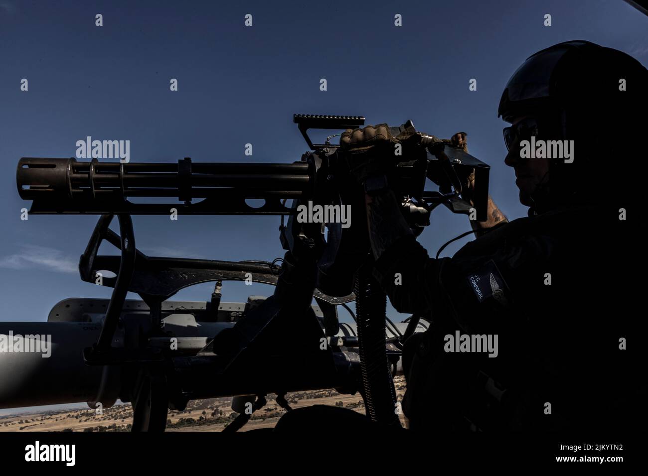 U.S. Marine Corps Cpl. Jamison Morgan, a UH-1Y Venom crew chief with ...