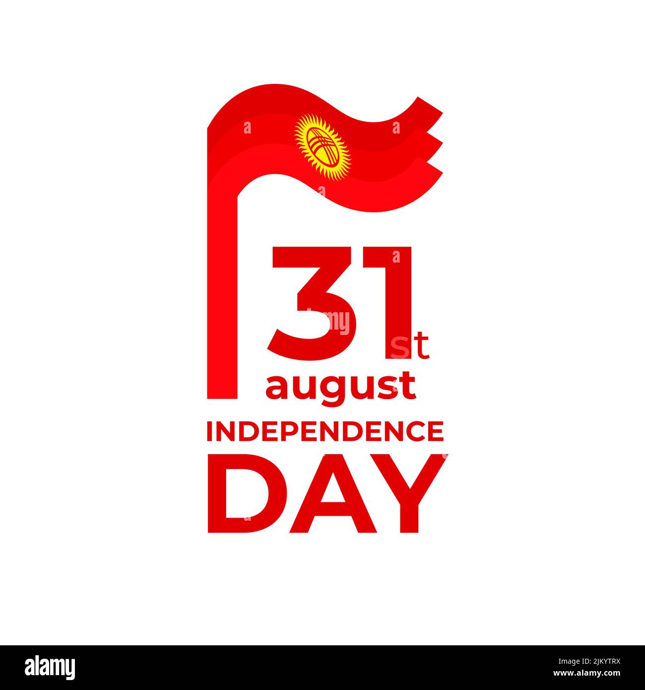 August 31, kyrgyzstan independence day. Vector template with wavy ...