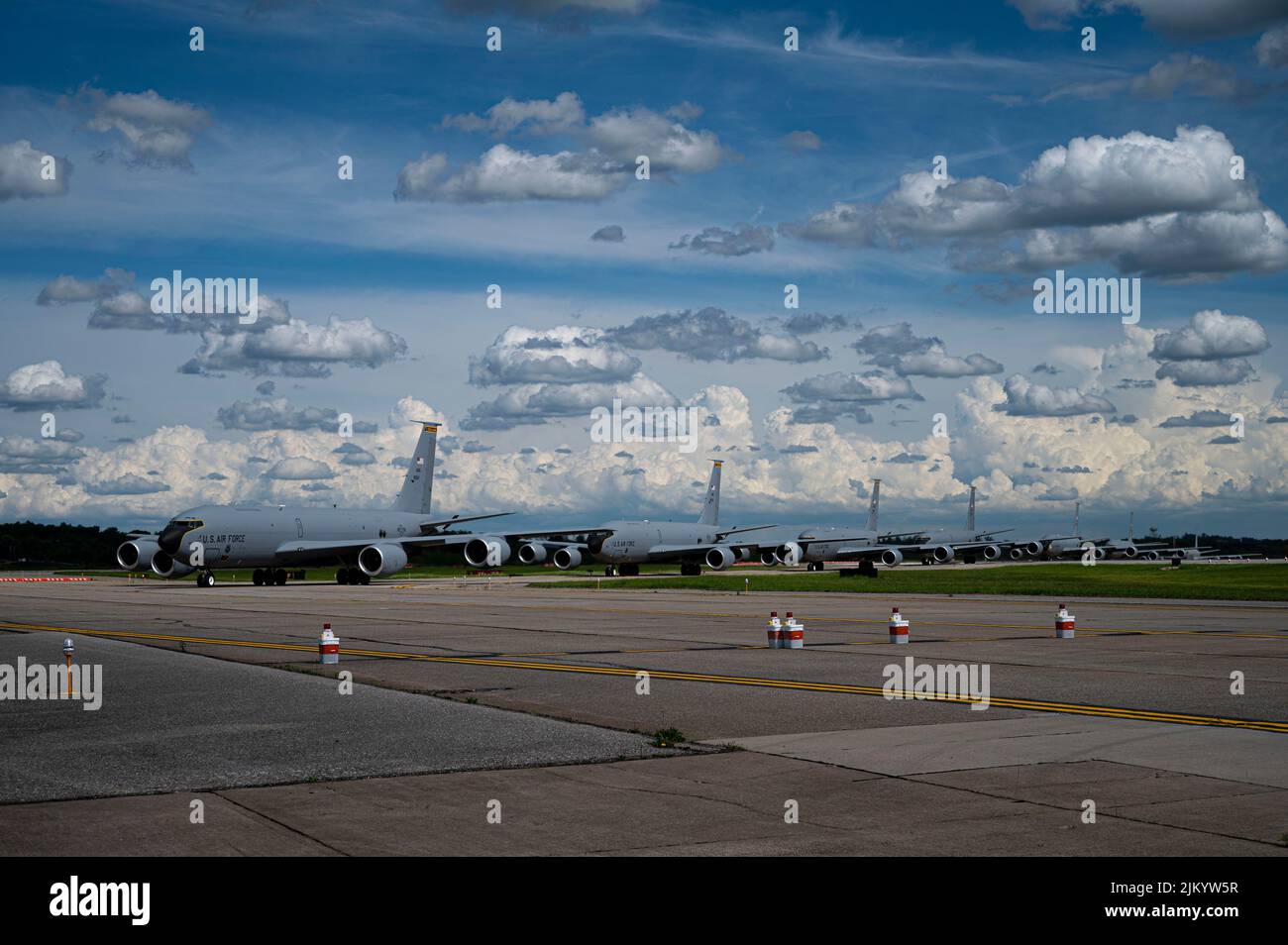 Eight KC-135 Stratotanker aircraft assigned to the 171st Air Refueling ...