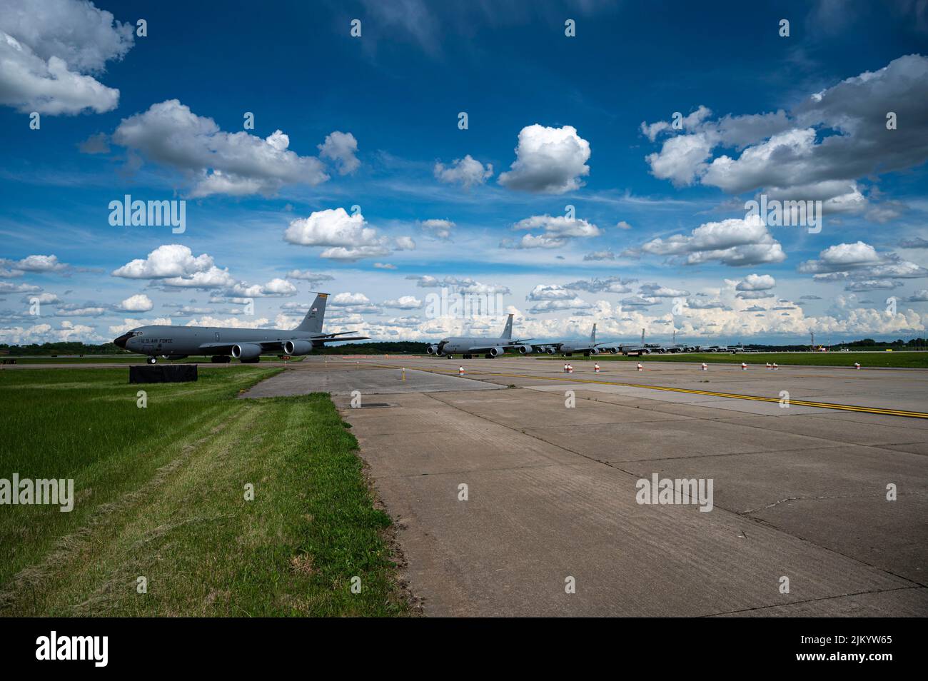 Eight KC-135 Stratotanker aircraft assigned to the 171st Air Refueling ...