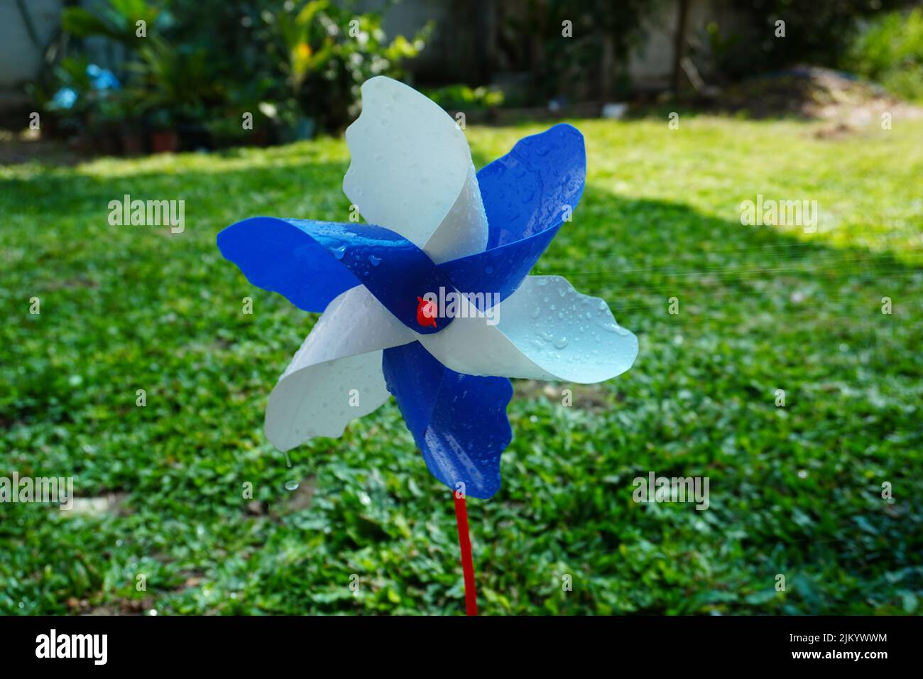 Rotating colorful pinwheel outdoor shot retro colors Stock Photo - Alamy