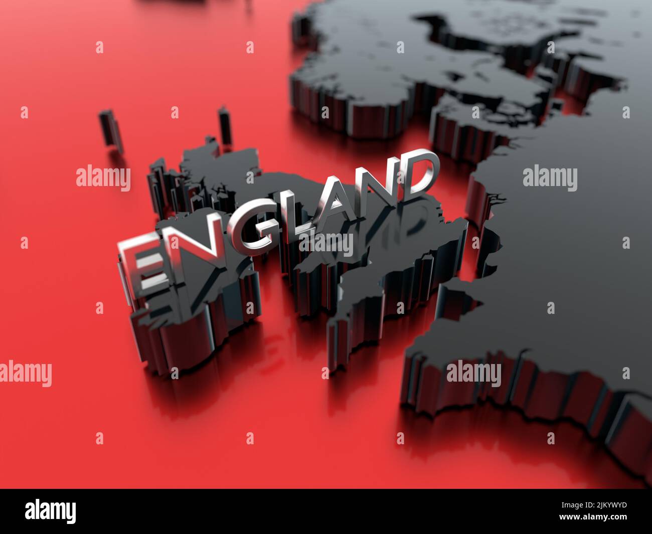 3D rendered blurred map of England with bright colors in Europe Stock ...