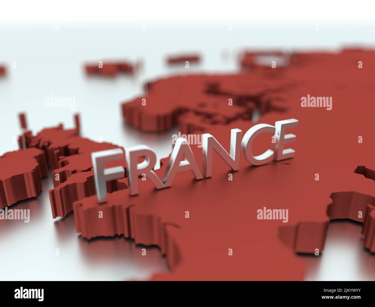 3D rendered blurred map of France with bright colors in Europe Stock ...