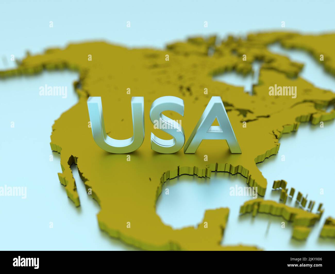 a 3D rendered map of USA Stock Photo - Alamy