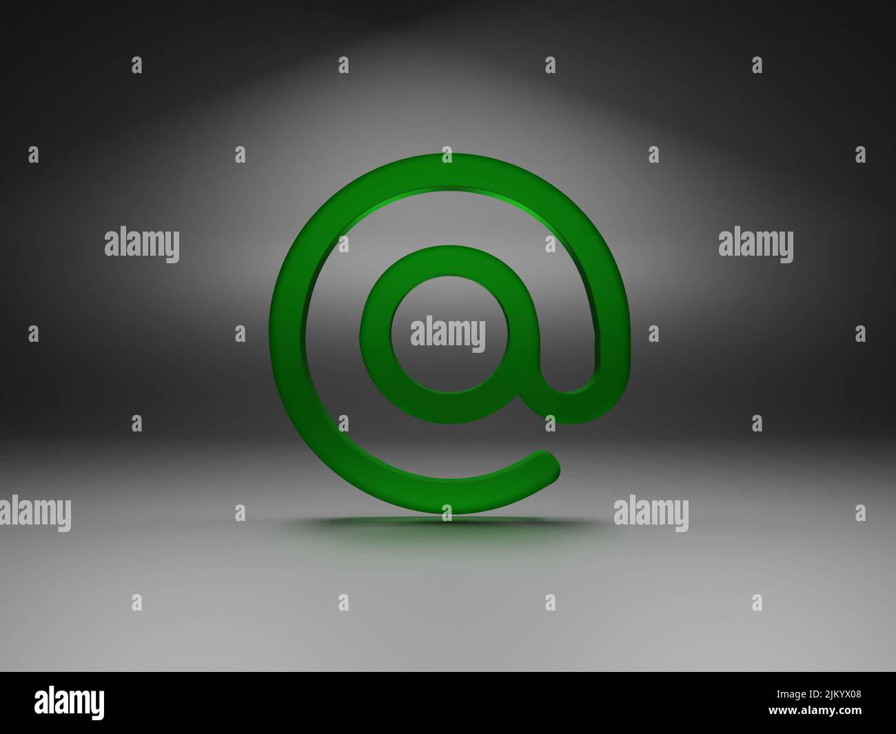 A 3D render of the green mail symbol isolated on a gradient background ...