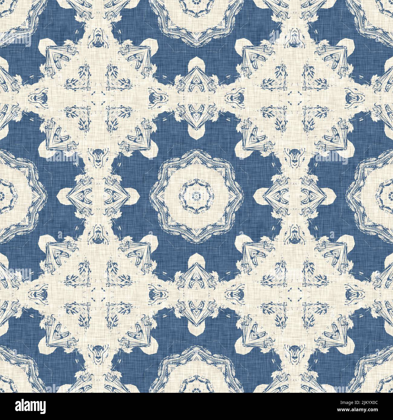 French blue quilt printed fabric pattern for shabby chic home decor ...
