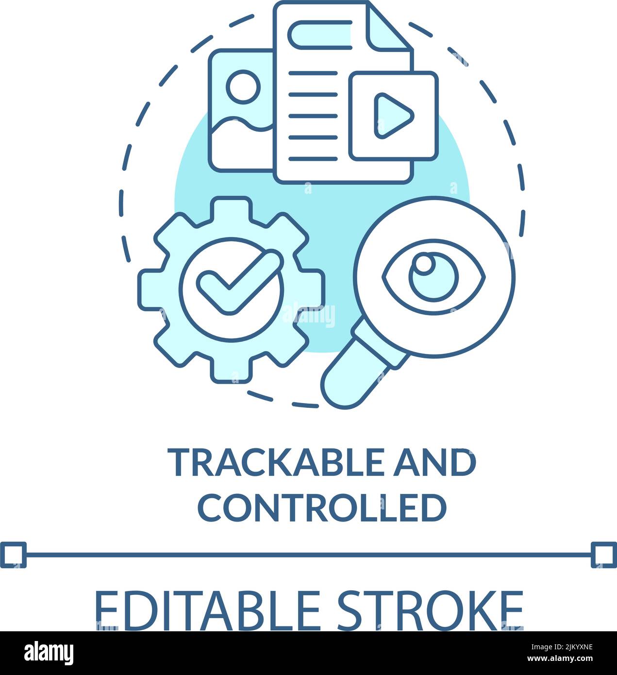 Trackable and controlled turquoise concept icon Stock Vector Image ...