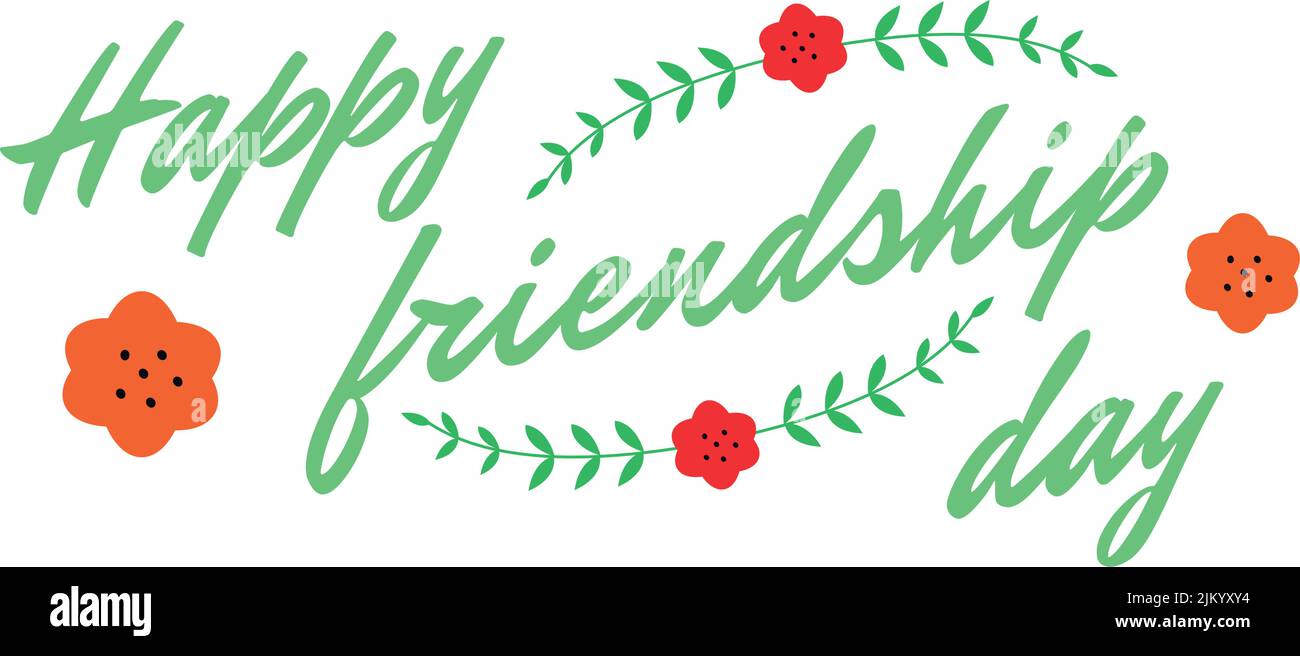 Happy Friendship Day with floral decor card template Stock Vector Image ...