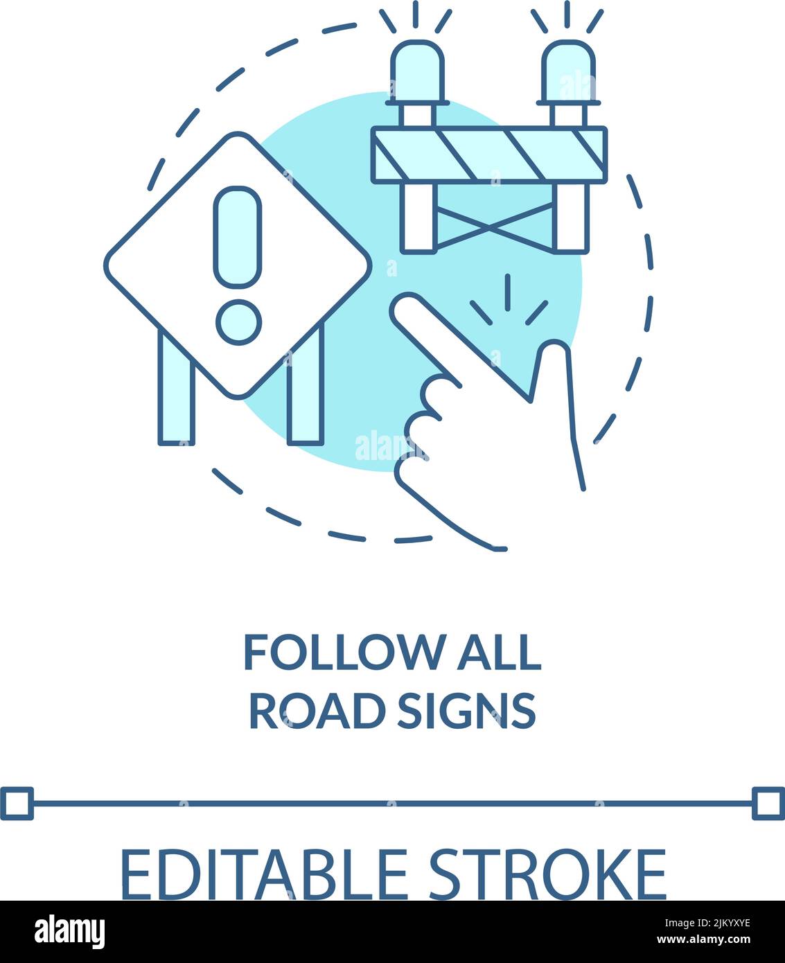 Follow all road signs turquoise concept icon Stock Vector Image & Art ...
