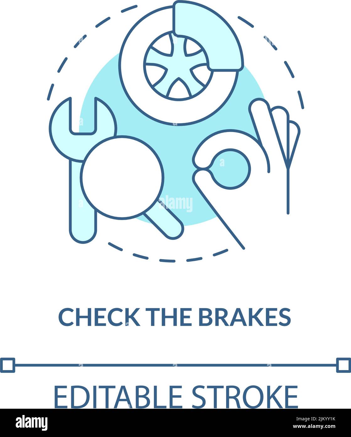 Check brakes turquoise concept icon Stock Vector Image & Art - Alamy