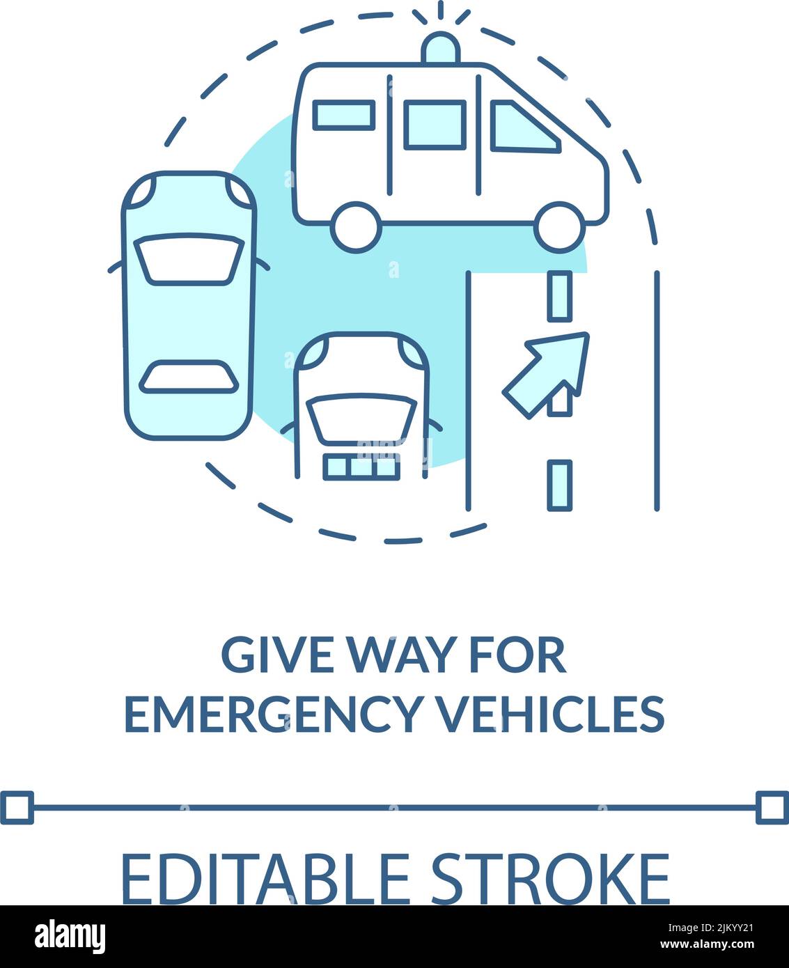 Give way for emergency vehicles turquoise concept icon Stock Vector ...