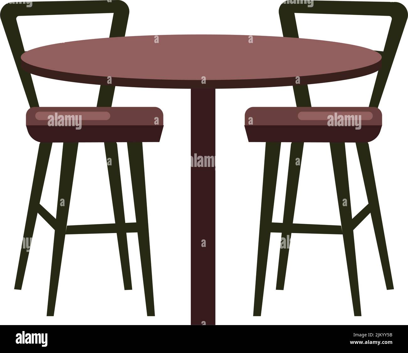 Restaurant table and chairs semi flat color vector object Stock Vector ...