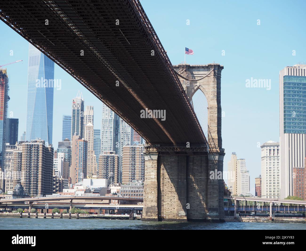 A bridge near buildings in the USA, America Stock Photo - Alamy