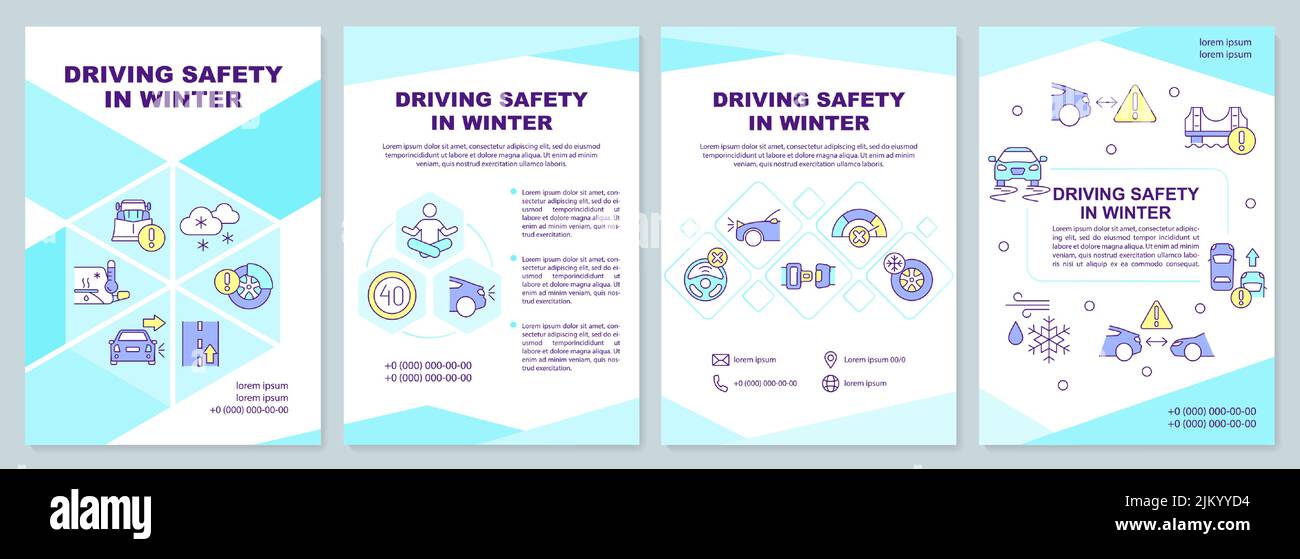 Driving safety in winter brochure template Stock Vector Image & Art - Alamy