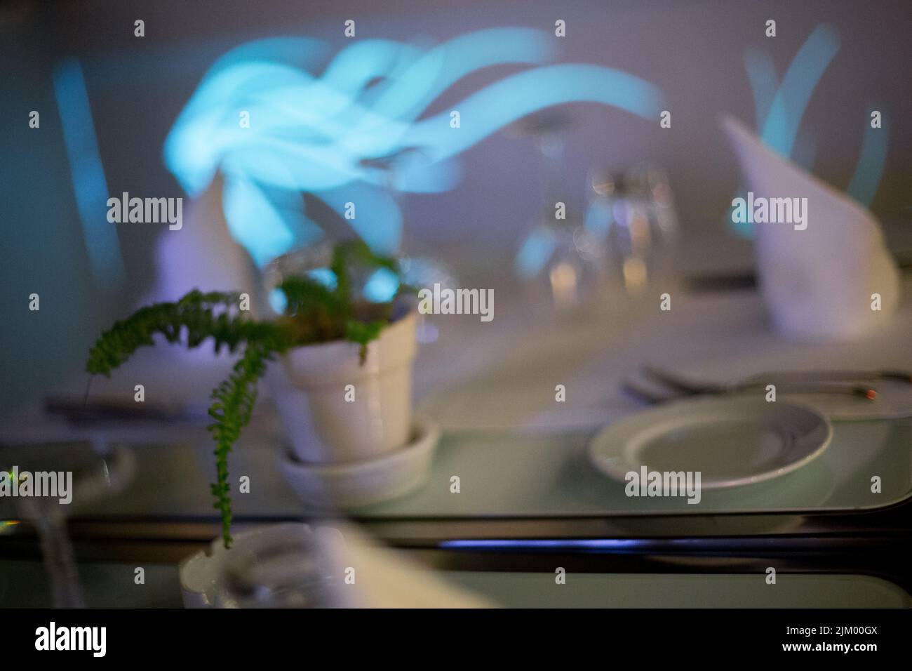 Few empty wineglasses on the table Stock Photo - Alamy