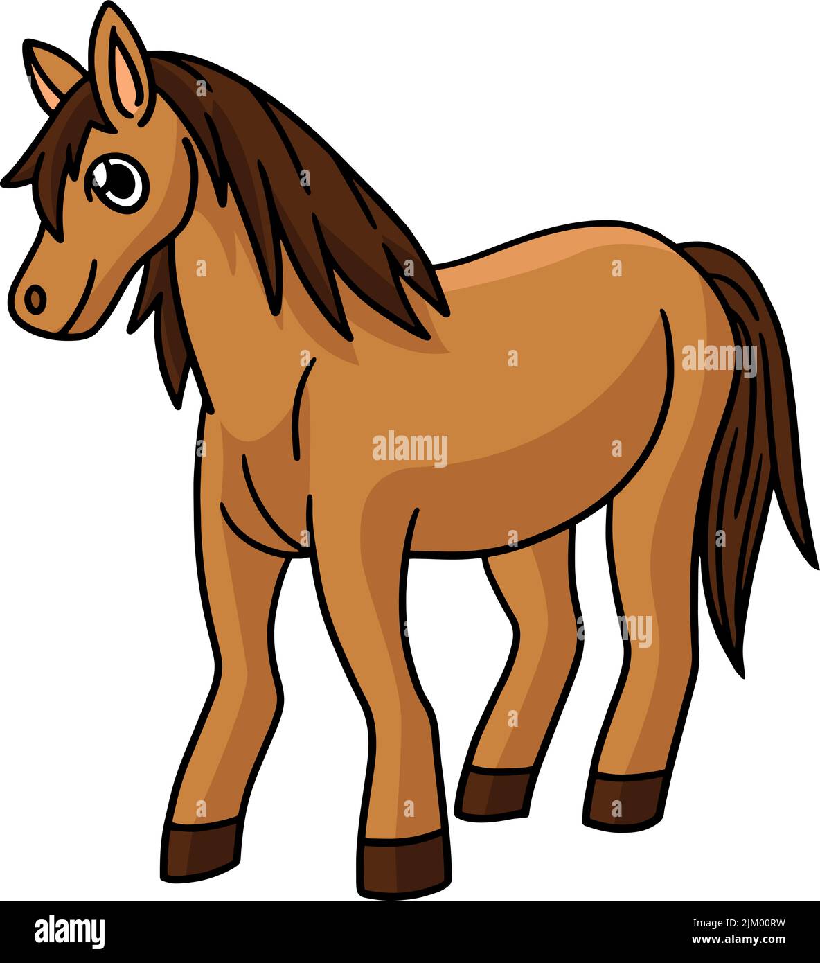 Horse Animal Cartoon Colored Clipart Illustration Stock Vector Image ...