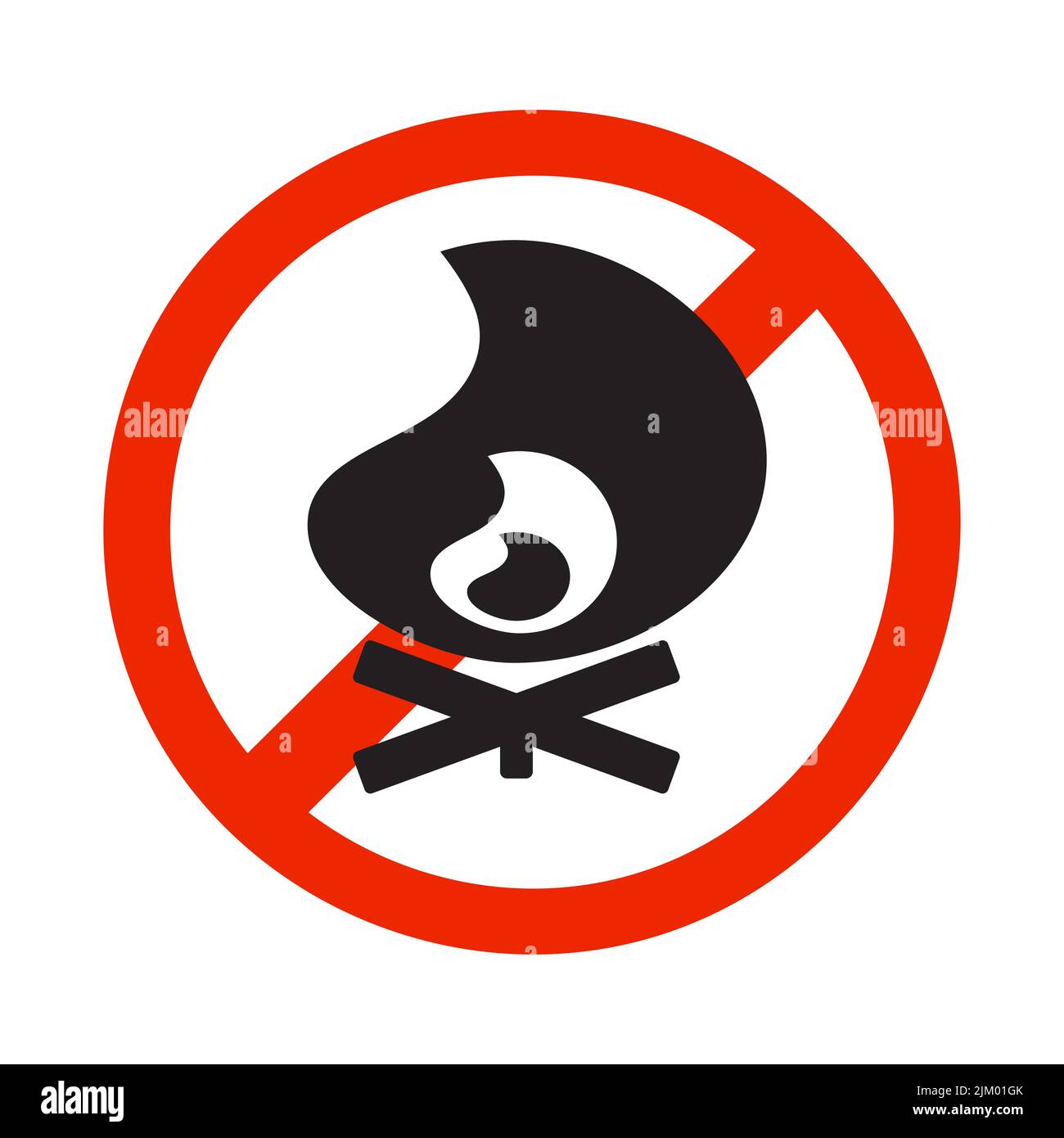 No bonfire sign. Do not open fire, bbq or campfire flame.Fire or flame ...