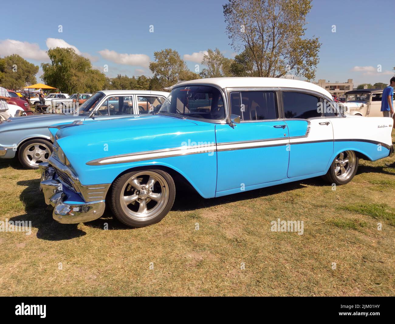 Chascomus, Argentina - Apr 9, 2022 - Old sky blue and white Chevrolet ...