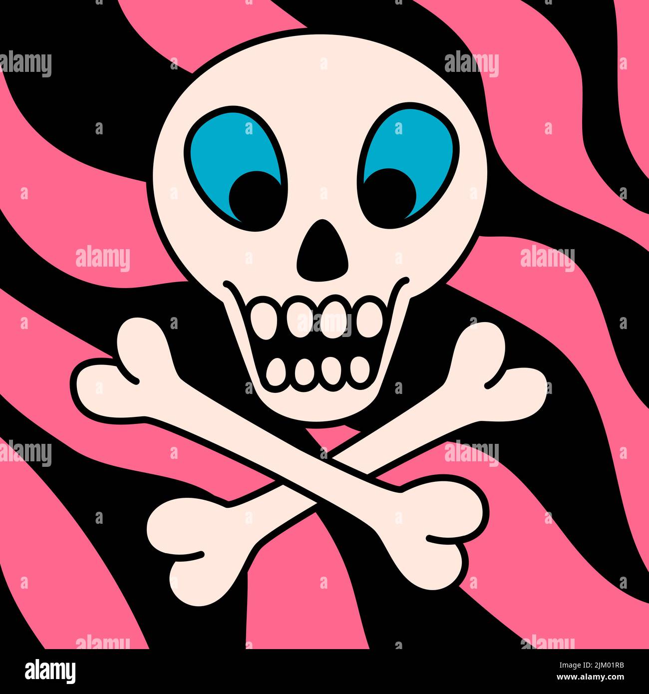 Cartoon vector funny cute Comic characters, scull Stock Vector Image ...