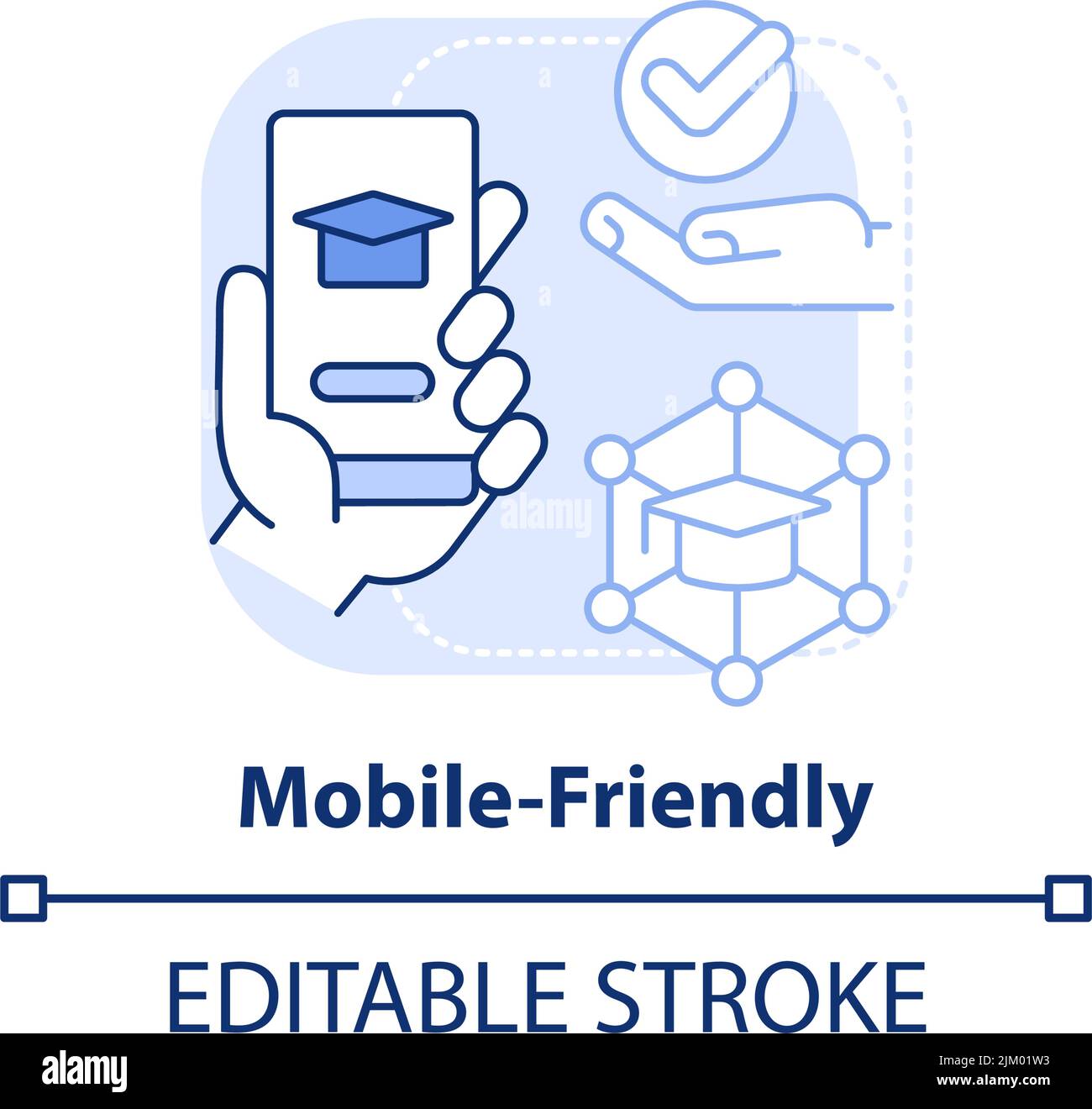 Mobile-friendly light blue concept icon Stock Vector Image & Art - Alamy