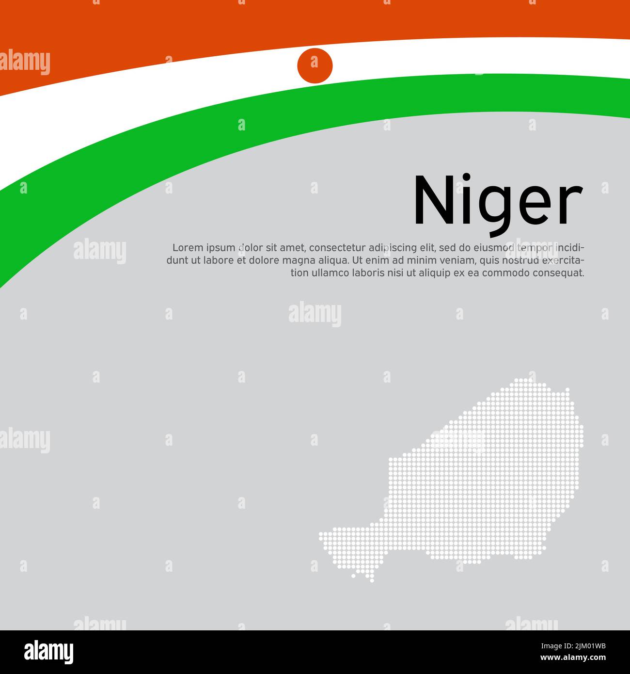 Abstract waving niger flag, mosaic map. Creative background for design ...