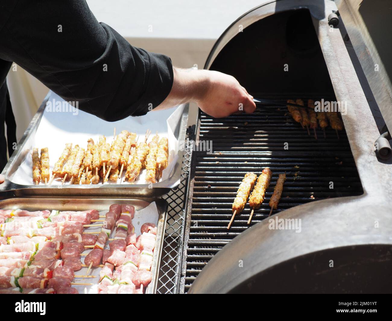 Cooking bbq fresh meat summer hi-res stock photography and images - Alamy
