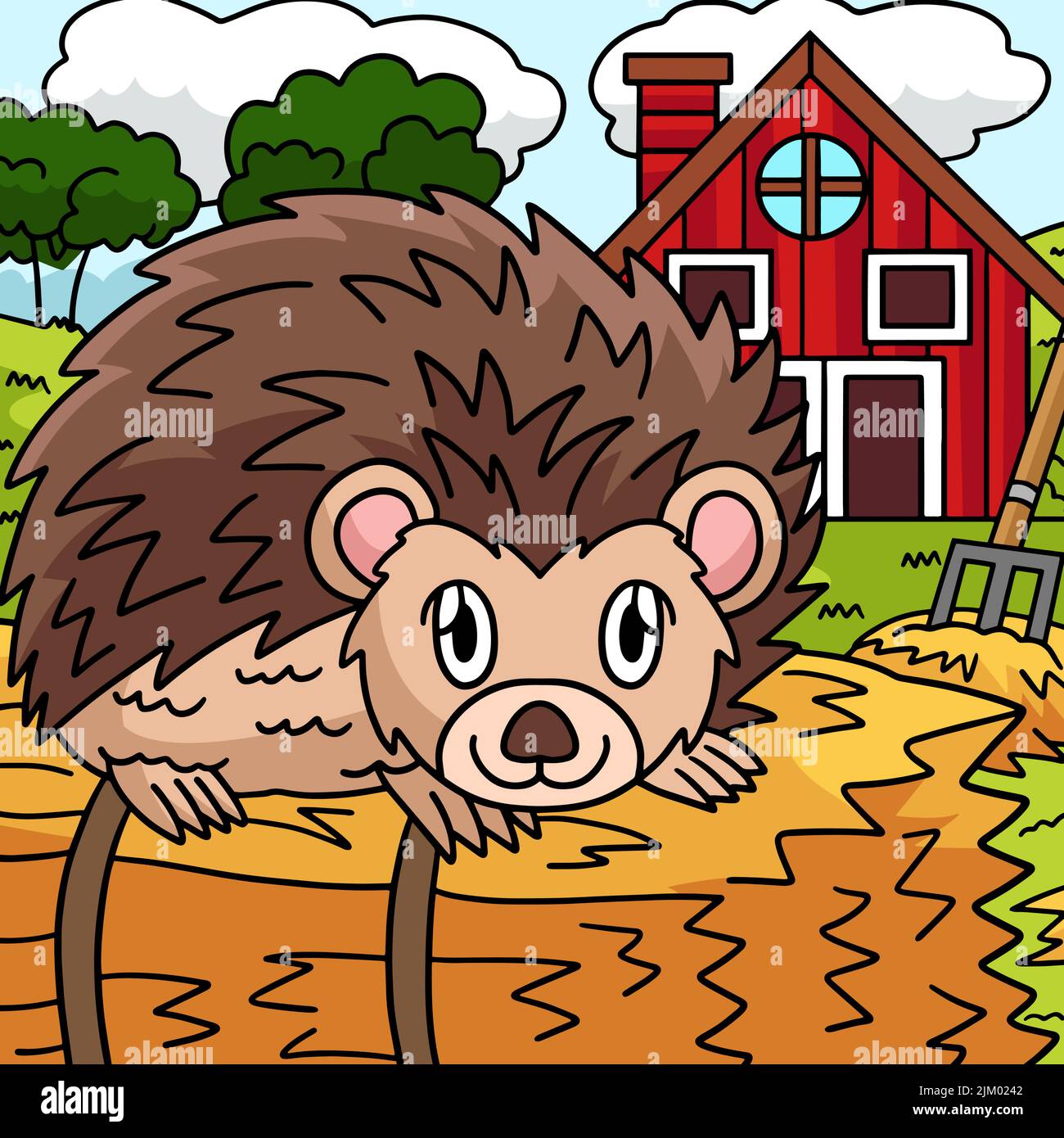 Hedgehog Animal Colored Cartoon Illustration Stock Vector Image & Art ...
