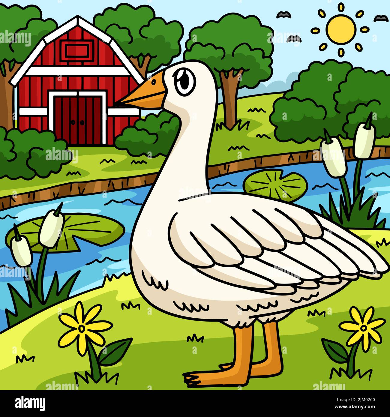 Goose Animal Colored Cartoon Illustration Stock Vector Image & Art - Alamy