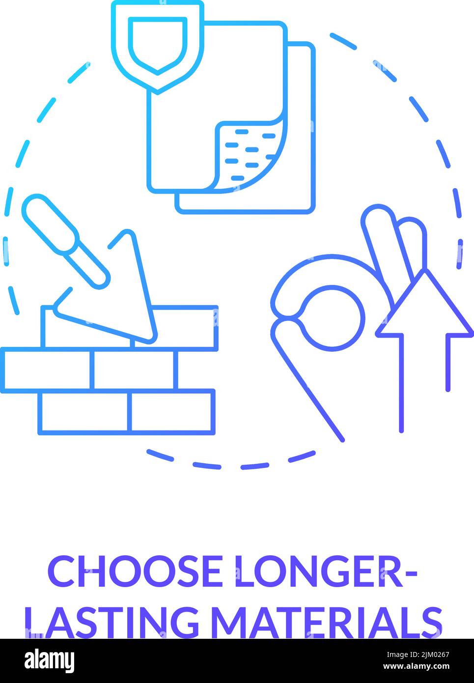 Choose longer lasting materials blue gradient concept icon Stock Vector ...