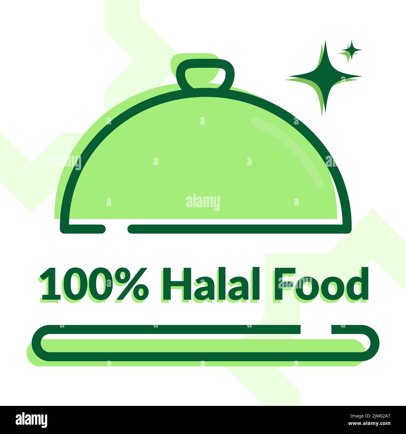 100 percent halal food menu in the dish vector illustration Stock ...