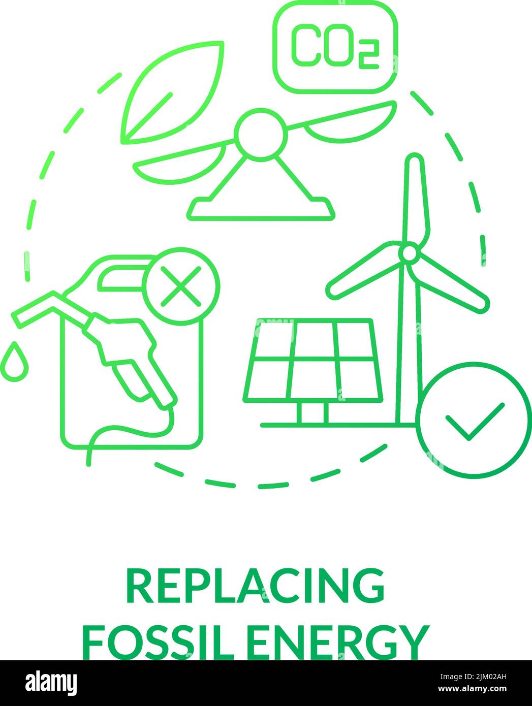 Replacing fossil energy green gradient concept icon Stock Vector Image ... Replacing fossil energy green gradient concept icon Stock Vector Image ...