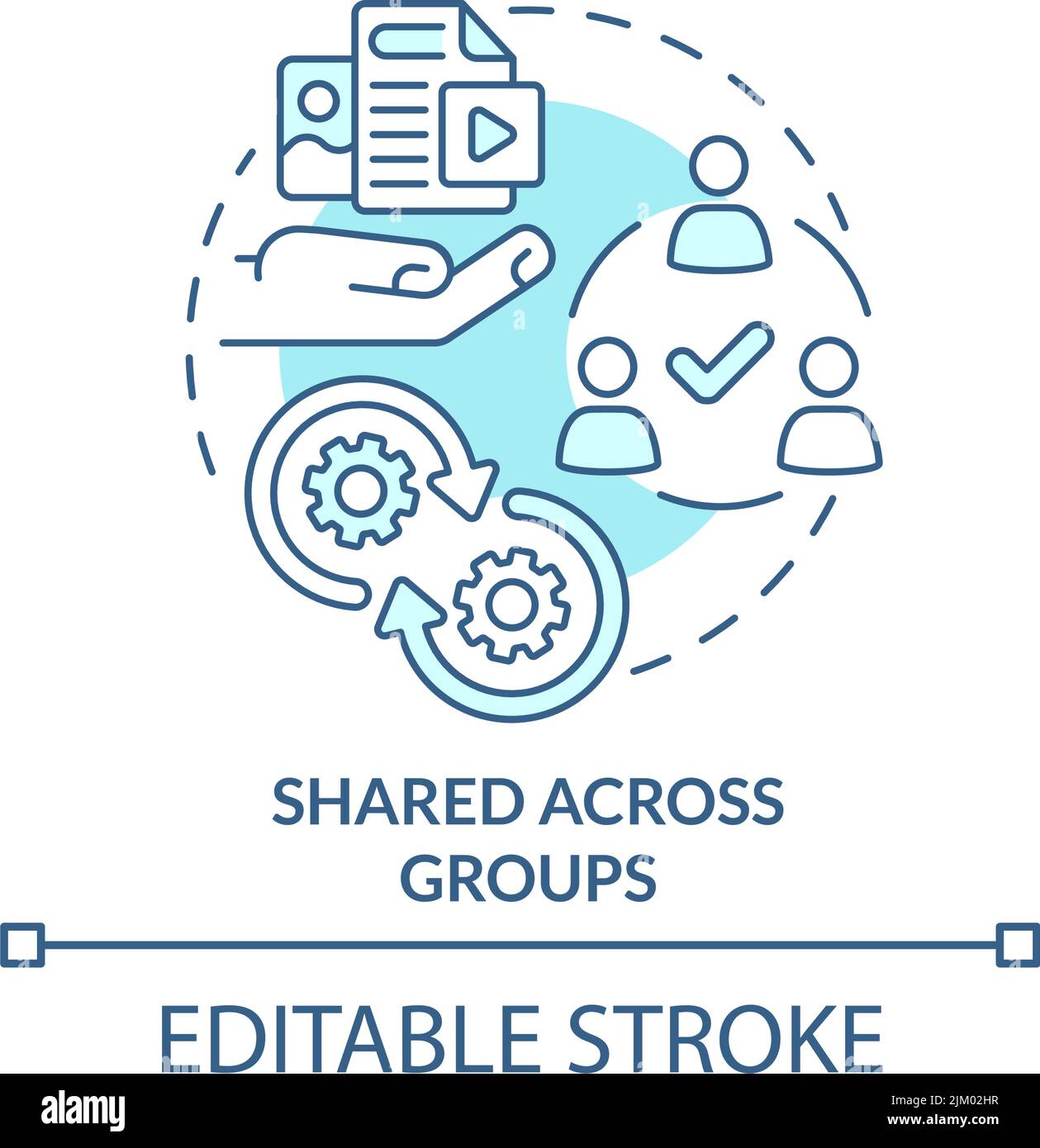 Shared across groups turquoise concept icon Stock Vector Image & Art - Alamy