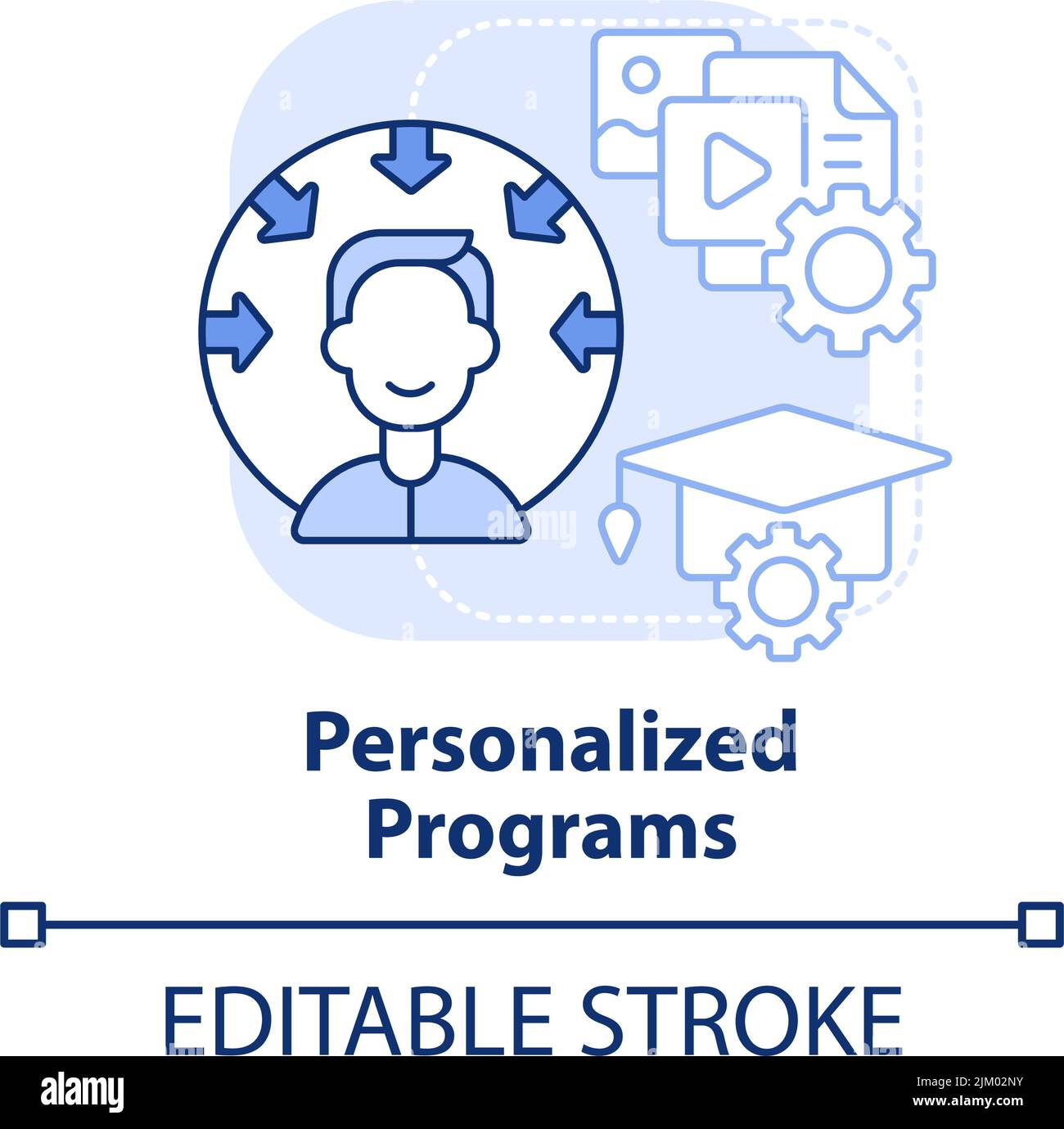 Personalized programs light blue concept icon Stock Vector Image & Art ...