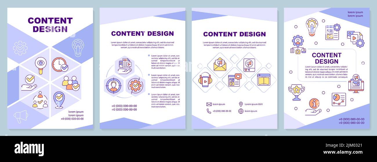 Content Design Purple Brochure Template Stock Vector Image And Art Alamy