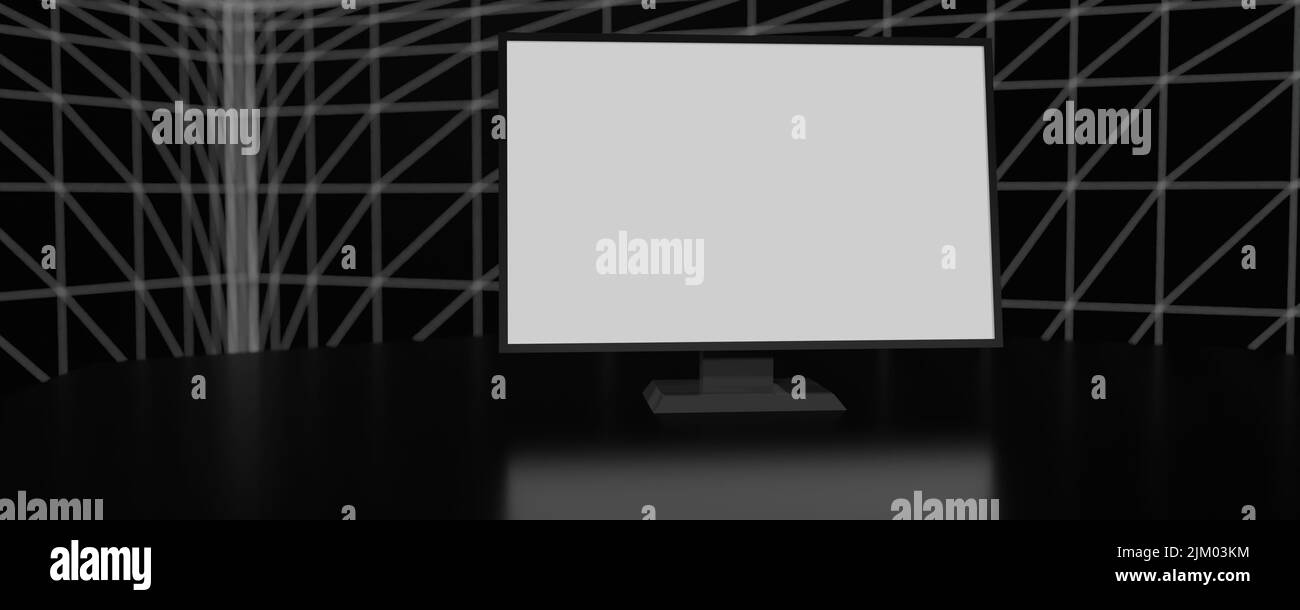 A 3D render of a blank computer monitor with copy space Stock Photo - Alamy
