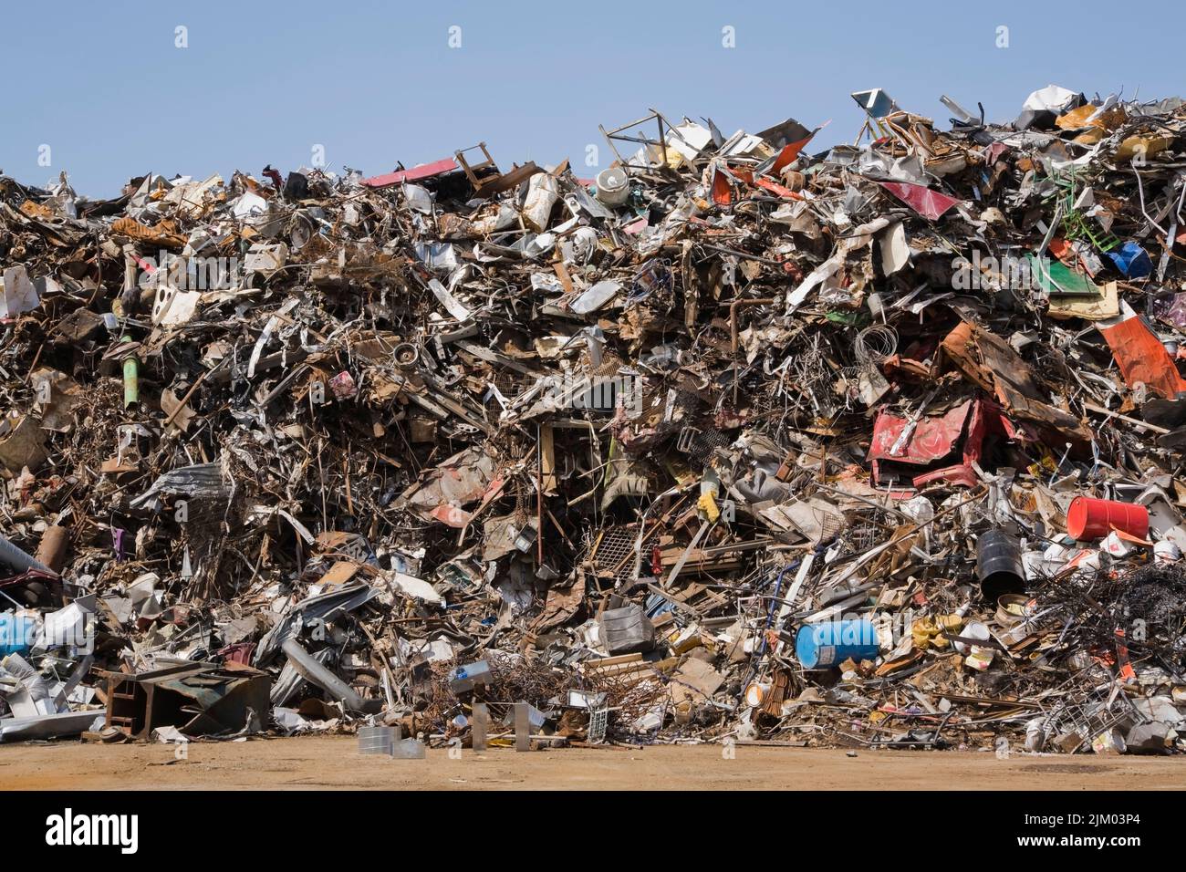 Pile of discarded household and industrial objects and items at scrap ...