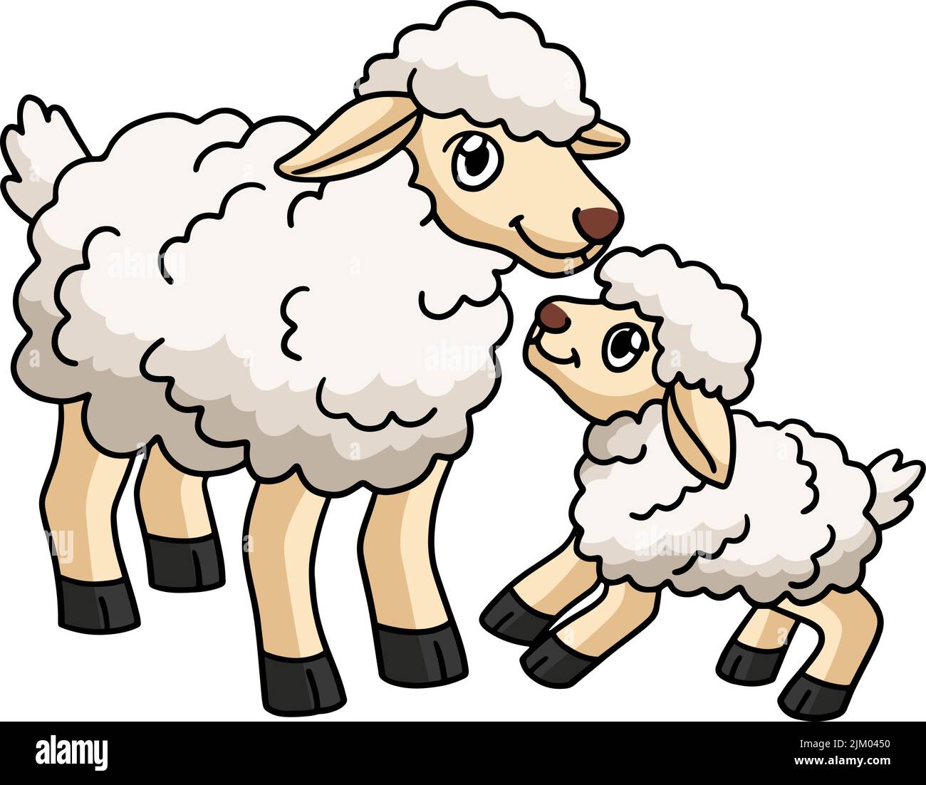 Sheep Animal Cartoon Colored Clipart Illustration Stock Vector Image ...