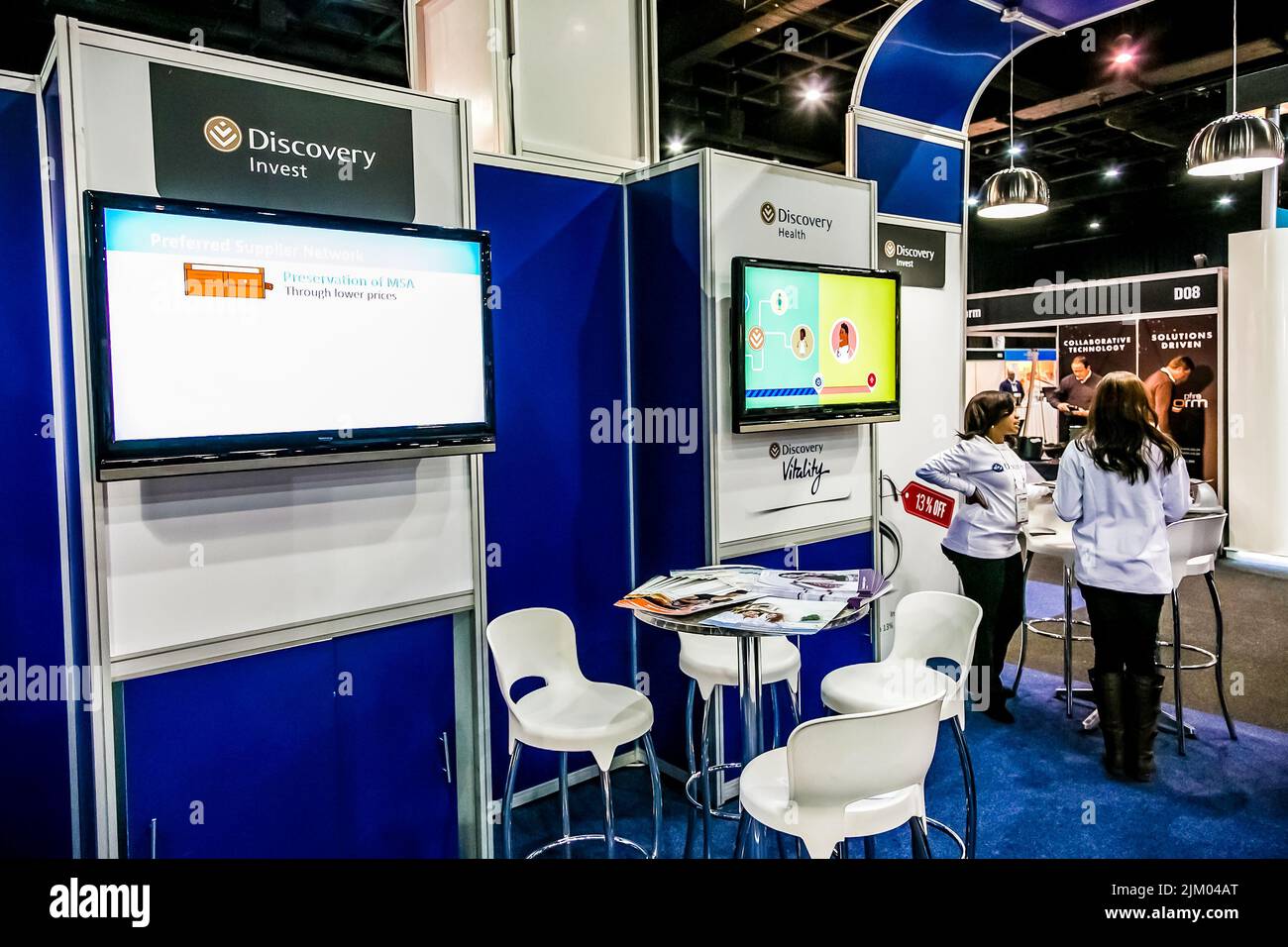 The empty stands at the corporate expo at the convention center Stock ...
