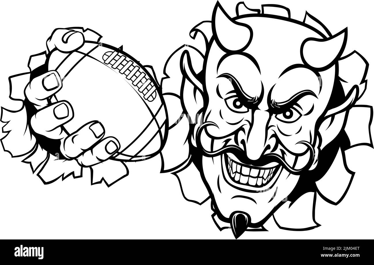 Devil American Football Sports Mascot Cartoon Stock Vector Image & Art ...