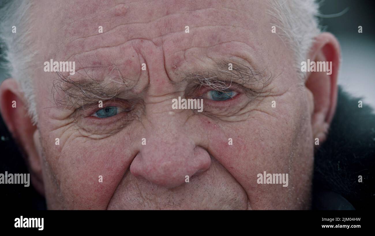 Elderly Grandfather Old Grandfather With Sad Eyes Full Of Tears Stock