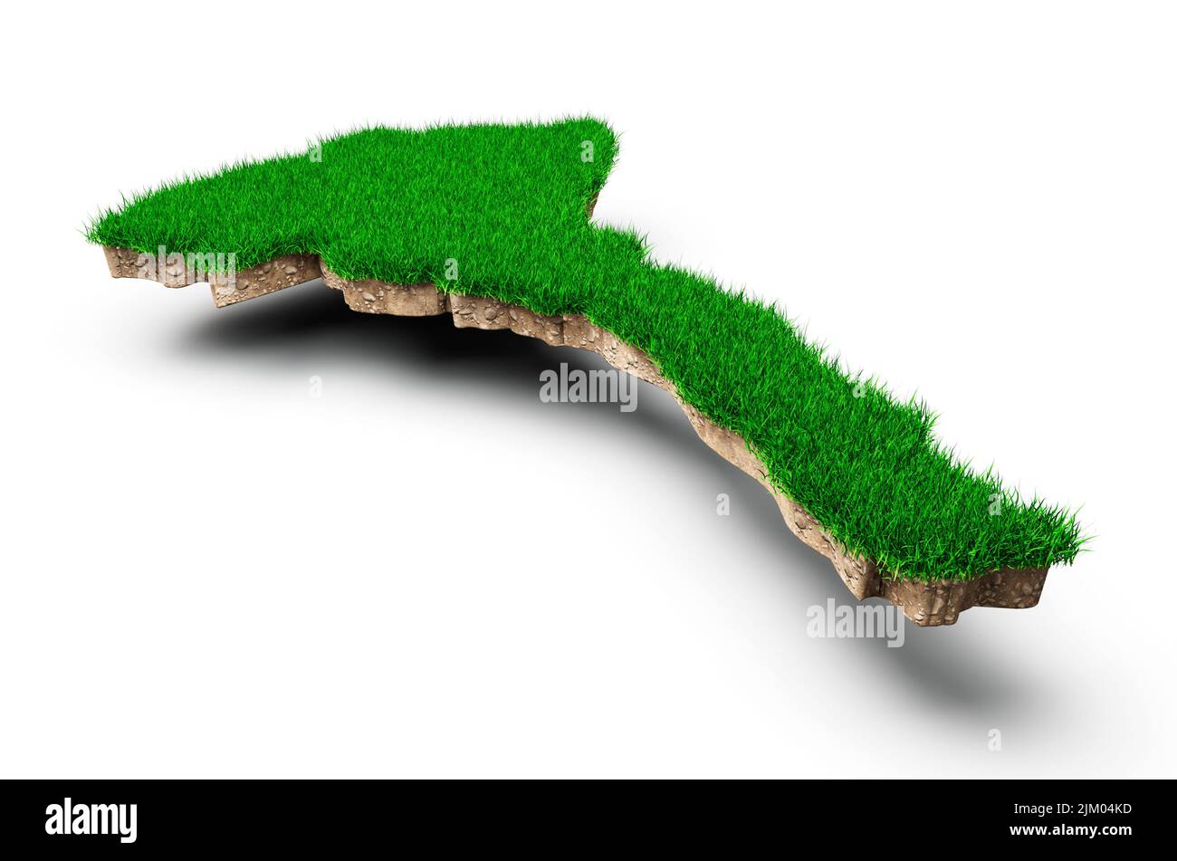 Eritrea map soil land geology cross section with green grass 3d ...