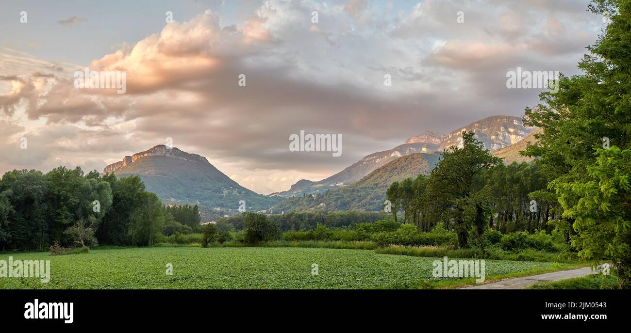 Countryside, farmland and forest - close to Lyon, France. A series of ...