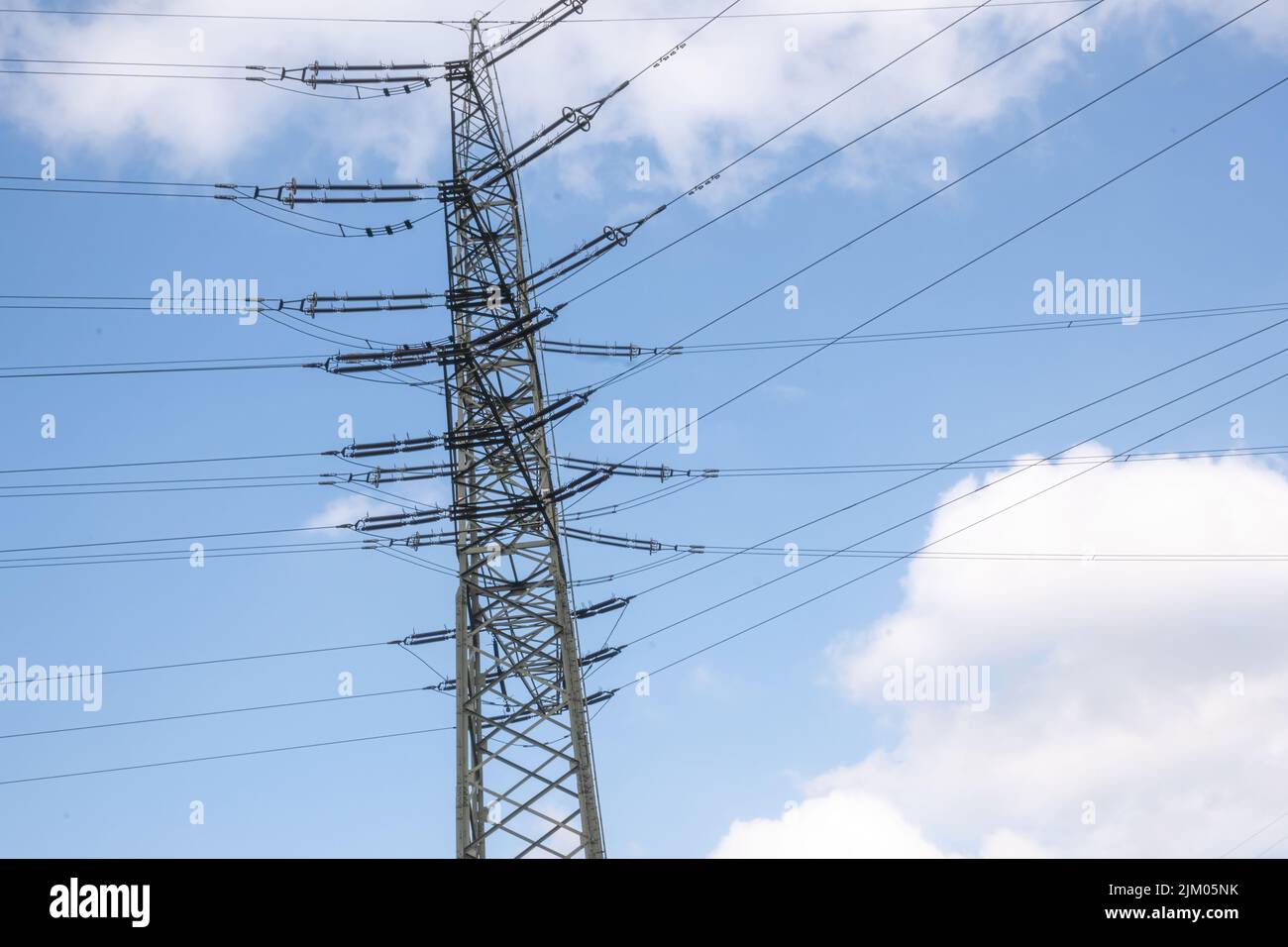 a shot of High voltage pylon for power supply Stock Photo - Alamy