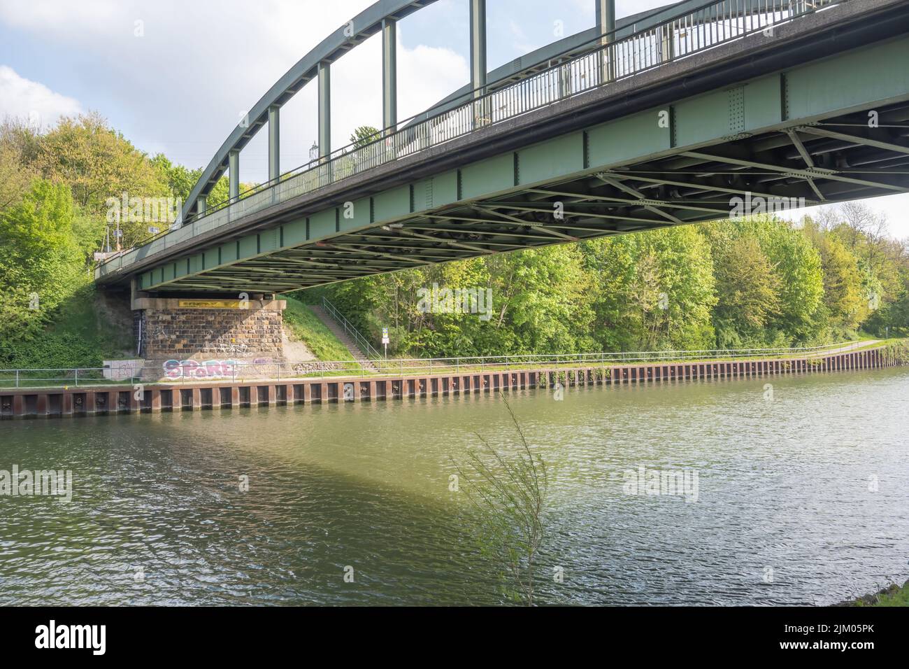A bridge over Rhine Herne canal in the industrial area in Germany Stock ...