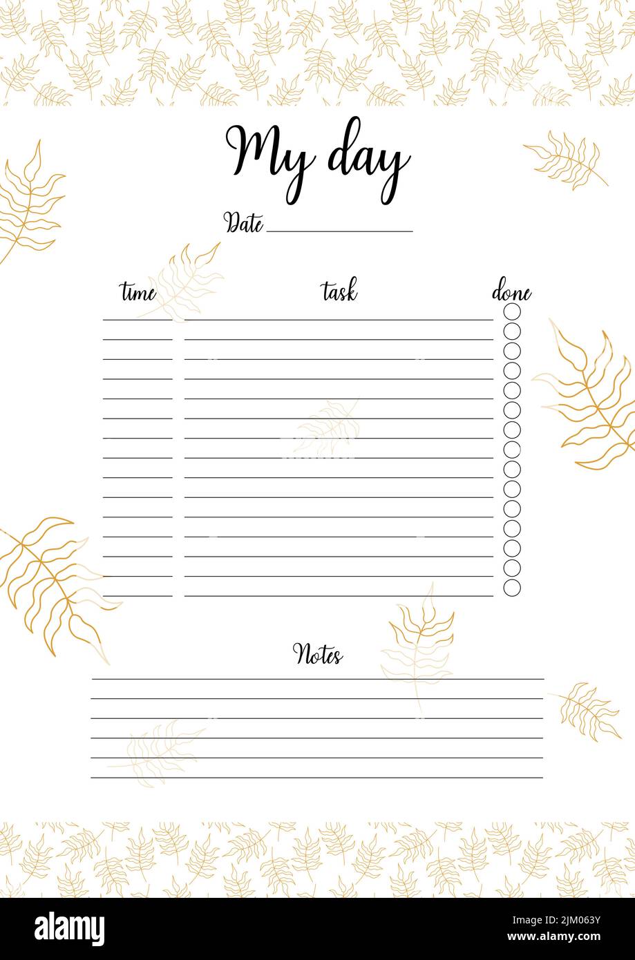 Daily planner template isolated. Printable to do list page. Blank ...