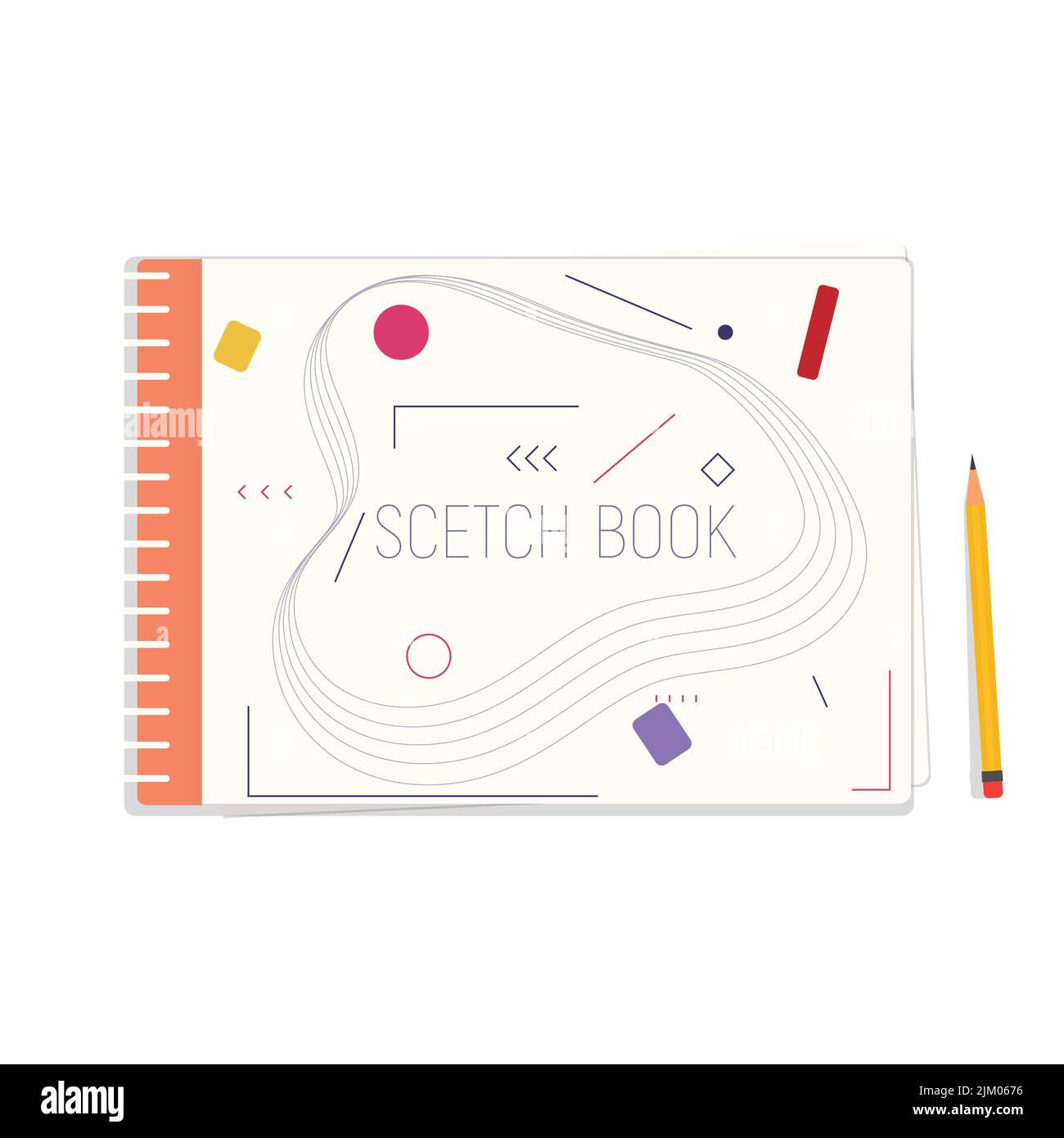 Sketchbook mockup white sheet Cut Out Stock Images & Pictures - Alamy