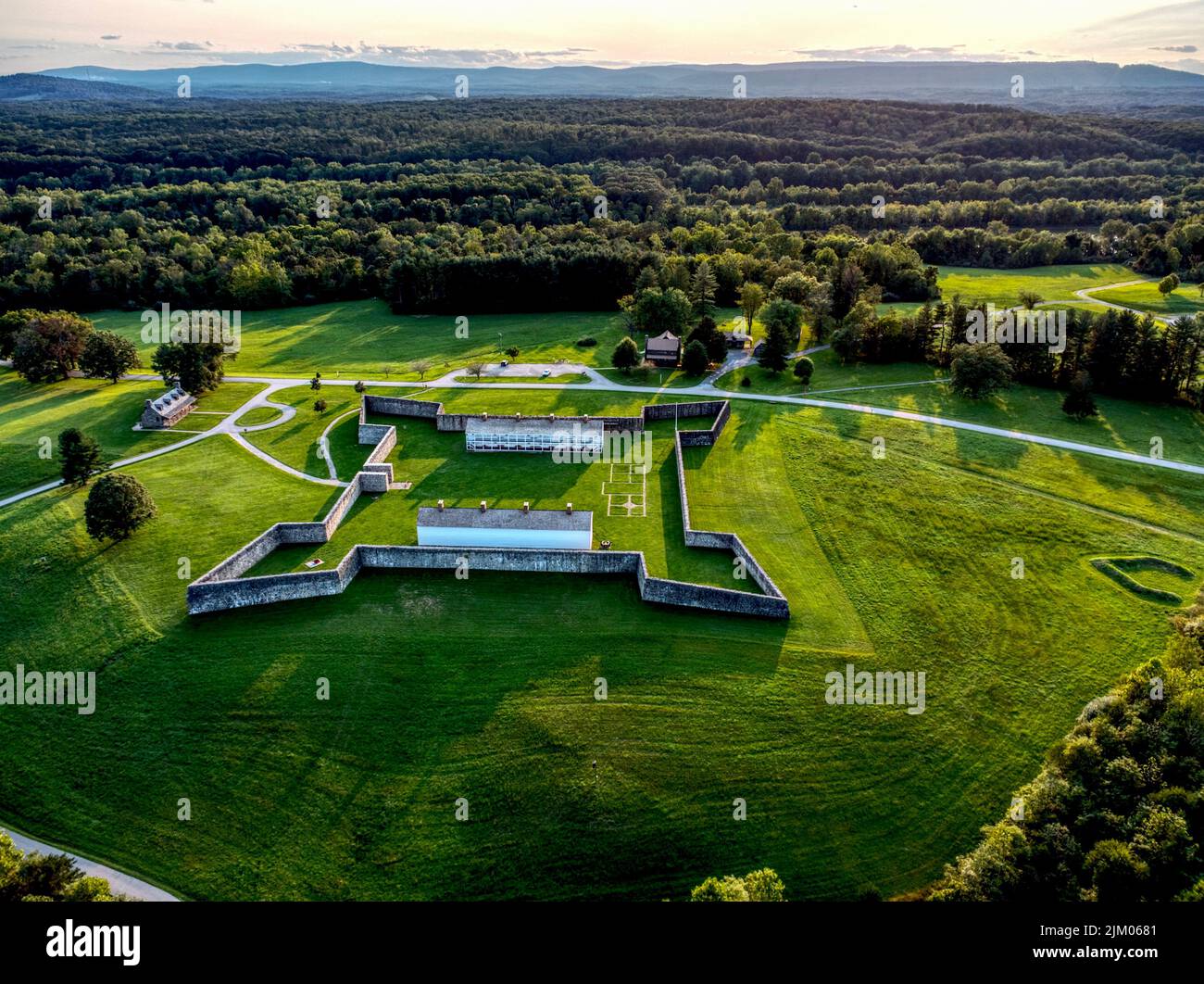 A aerial shot of fort Frederick Maryland state park Stock Photo - Alamy